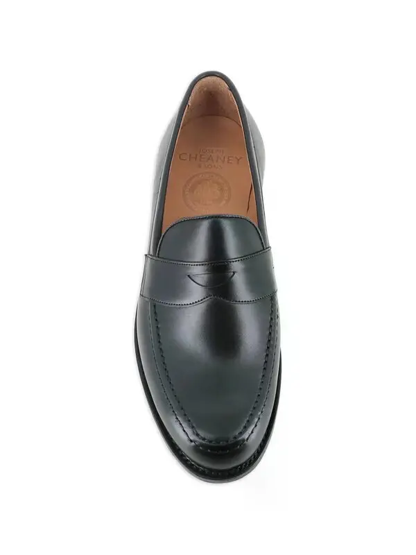 CHEANEY Penny Leather Loafers - Black