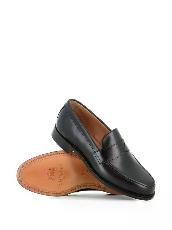 CHEANEY Penny Leather Loafers - Black