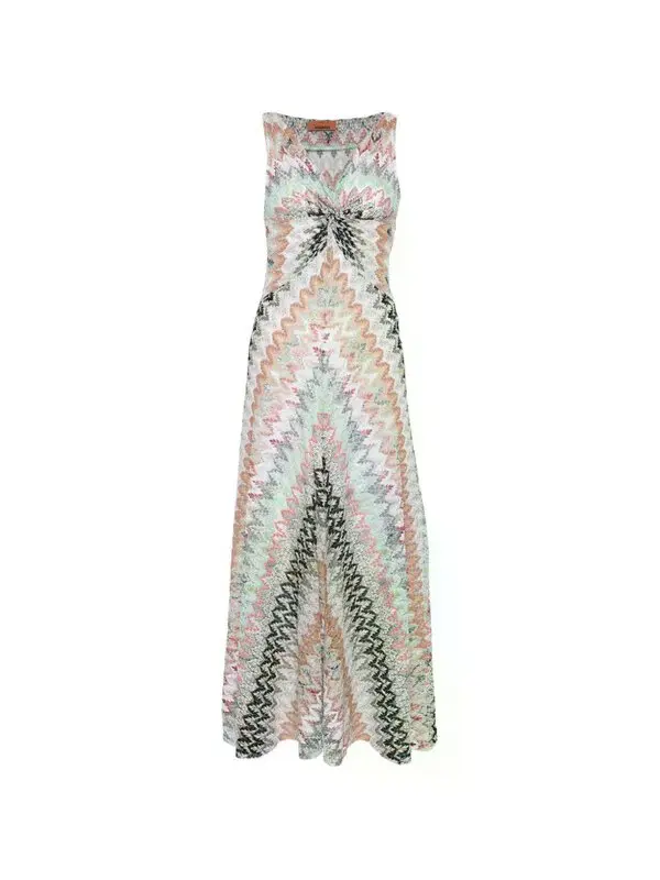 Missoni Sleeveless Zigzag Maxi Dress - Neutrals