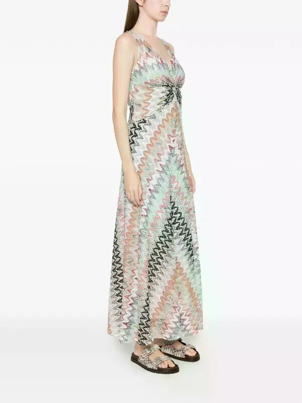 Missoni Sleeveless Zigzag Maxi Dress - Neutrals