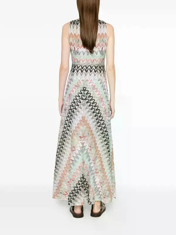 Missoni Sleeveless Zigzag Maxi Dress - Neutrals