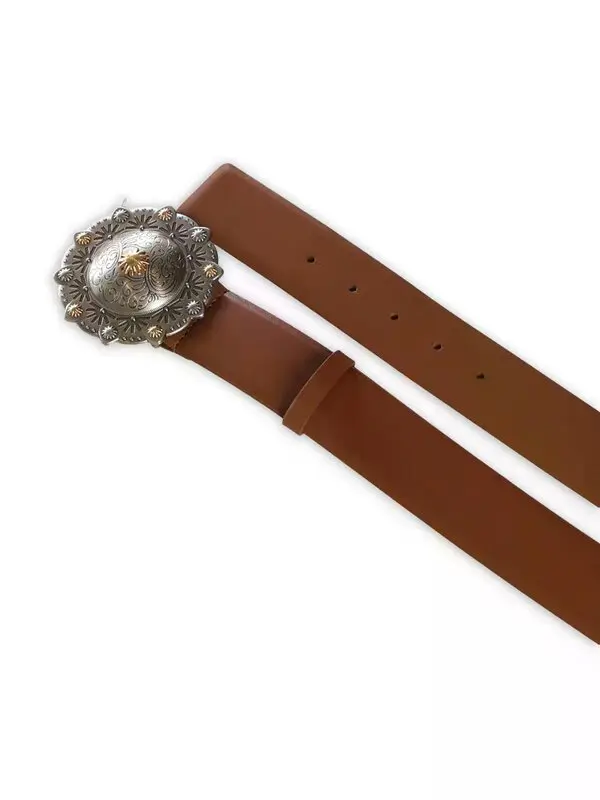 Pinko Embellished Leather Belt - Brown