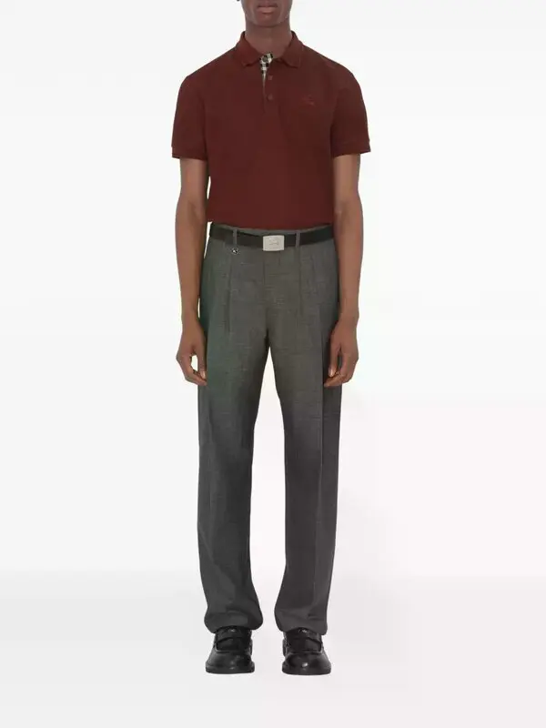 Burberry Slim Fit Cotton Piqué Polo Shirt With Equestrian Knight Design - Red