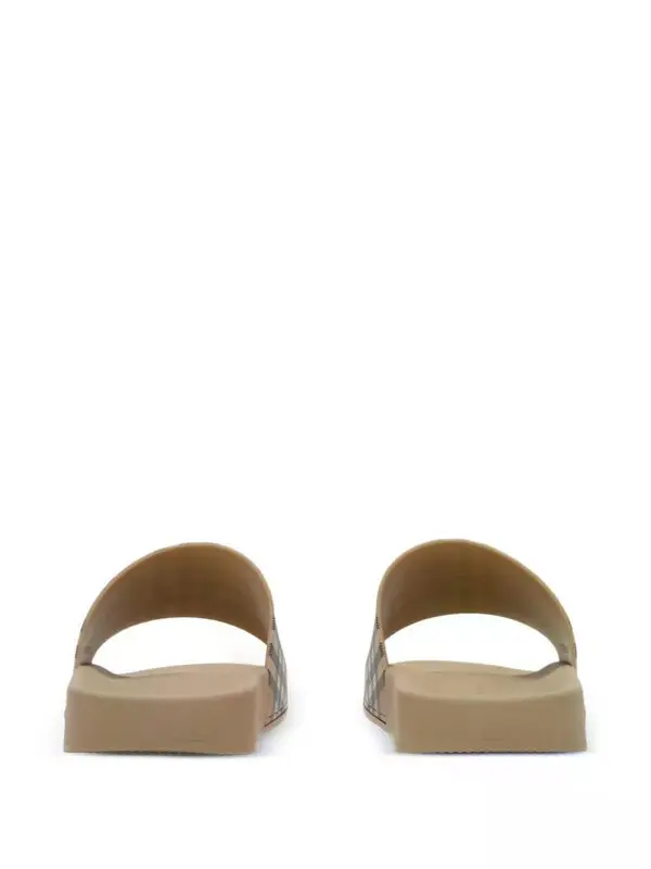 Burberry Check Slides - Neutrals