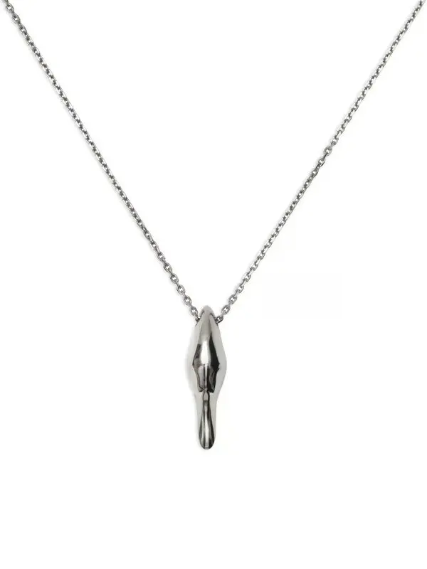 Burberry Duck Charm Necklace In Palladium-plated Metal