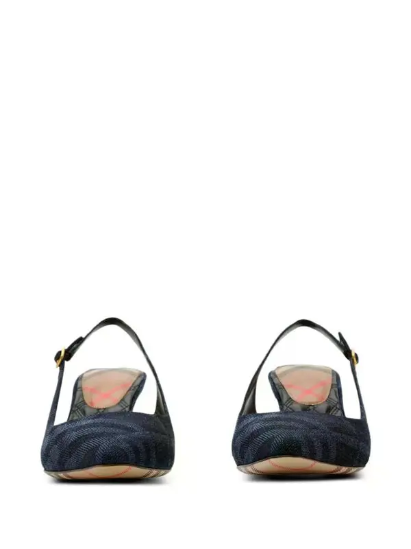 Burberry Check Dame Slingback Pumps