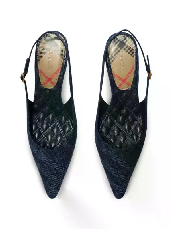 Burberry Check Dame Slingback Pumps