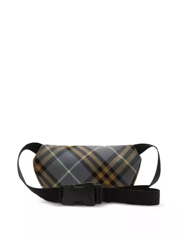 Burberry Check Belt Bag With Equestrian Knight Design - Blue