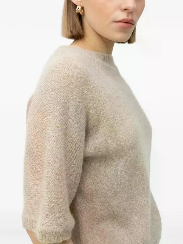 BOSS Short Sleeve Round Neck Sweater - Neutrals