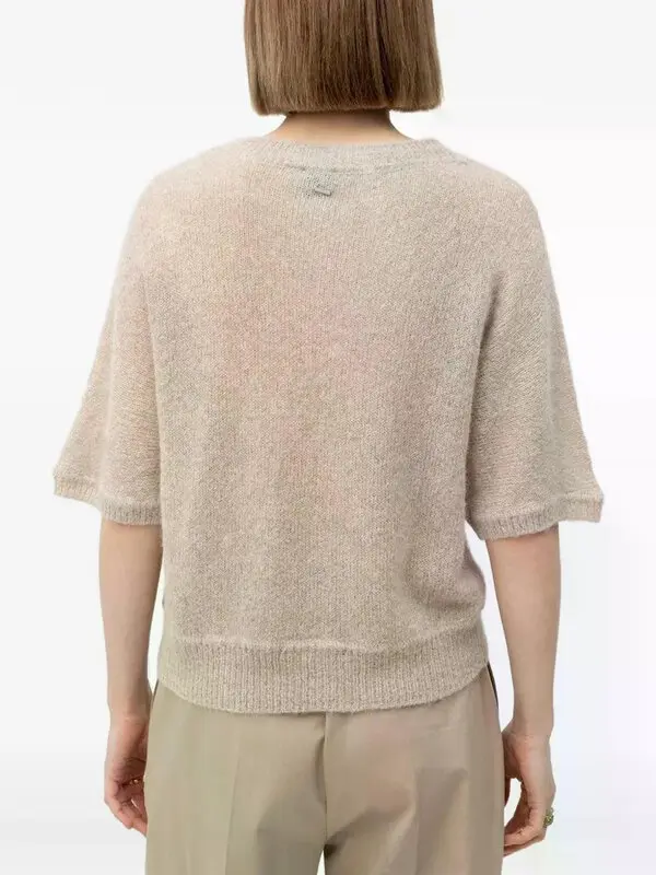 BOSS Short Sleeve Round Neck Sweater - Neutrals