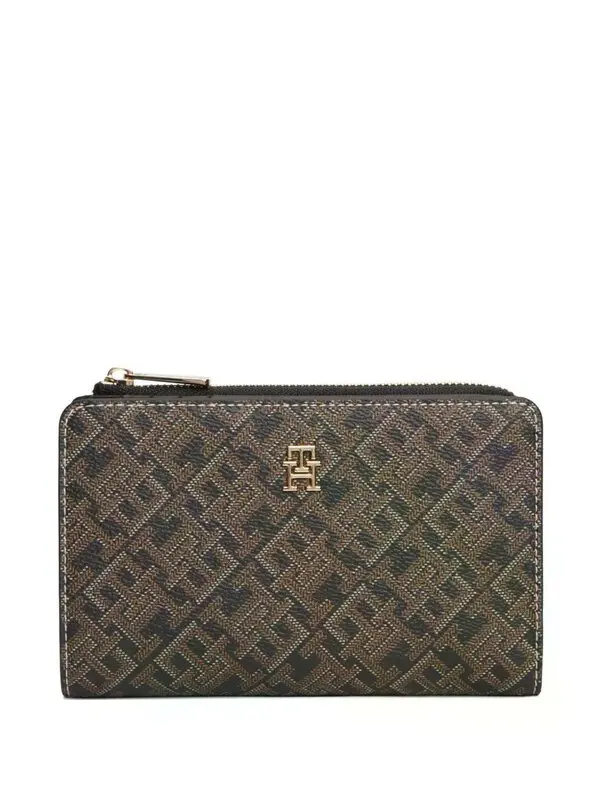 Tommy Hilfiger Monogram Zip Wallet - Black