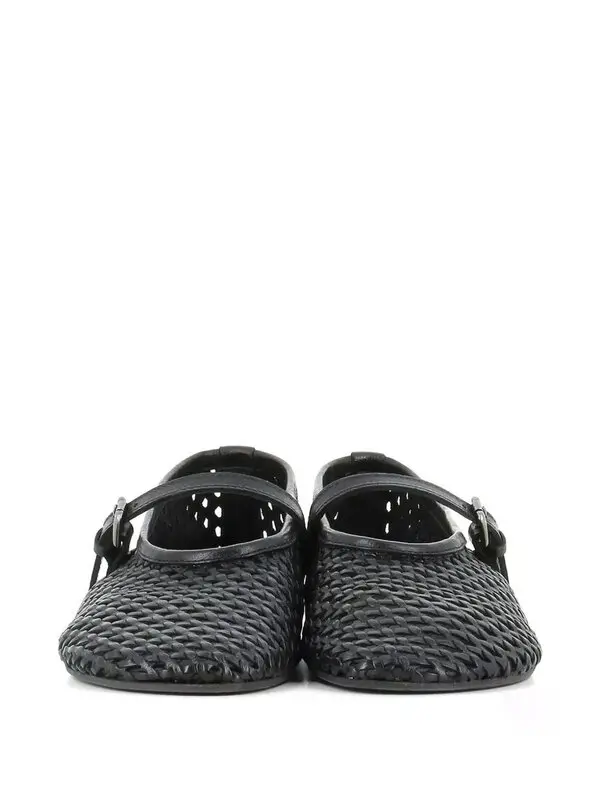 PANTANETTI Woven Buckle Strap Ballet Flats