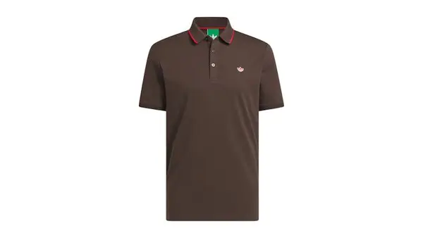 Adidas Twistknit Trefoil Polo Shirt - Dark Brown