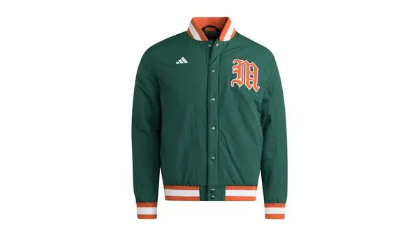 Adidas Hurricanes Coaches Dugout Jacket - Miami Dark Green