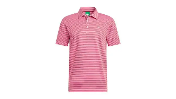 Adidas Stripe Pique Polo Shirt - Bliss Lilac Better Scarelet Red
