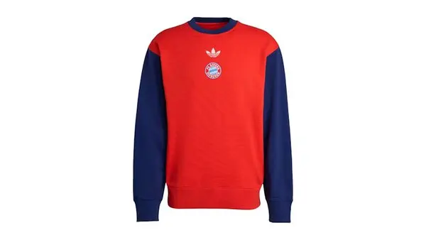 Adidas Fc Bayern Munich Lfstlr Crew Sweatshirt - Red Dark Blue