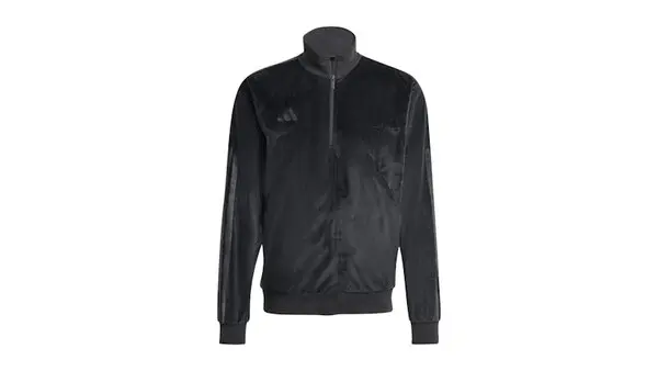 Adidas Velour Half Zip Track Top - Black