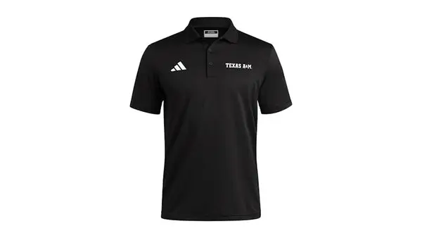Adidas Aggies Coaches Ottoman Polo Shirt - Texas A&m Black White