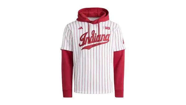Adidas Hoosiers Hooded Jersey - Indiana White Team Victory Red