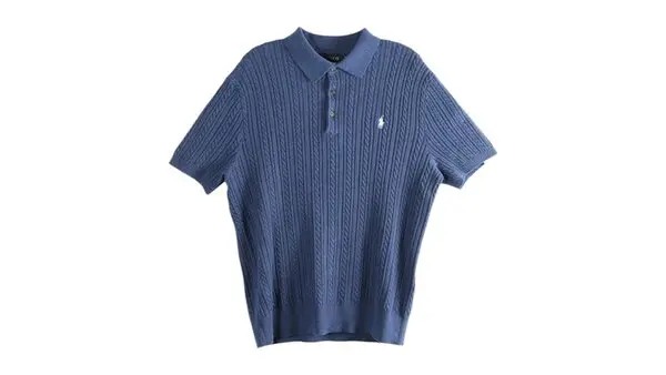 Polo Ralph Lauren Featherweight Cable-knit Polo - Rustic Navy Blue Heather
