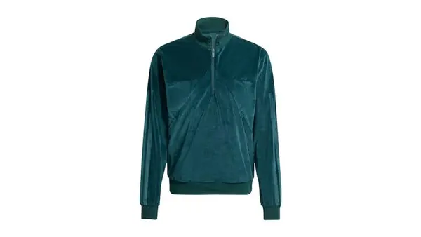 Adidas Velour Half Zip Track Top - Aurora Ivy