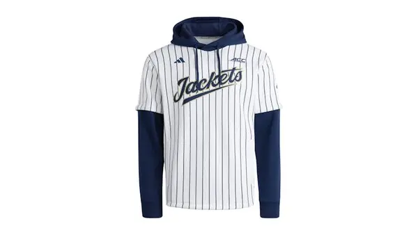 Adidas Yellow Jackets Hooded Jersey - Georgia Tech White Team Navy Blue