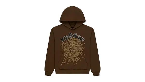 SP5DER Rhinestone Og Web Hoodie - Brown