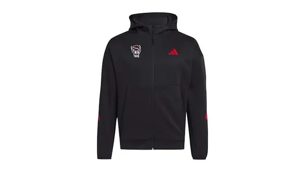 Adidas Wolfpack Full Zip Player Travel Zne Hoodie - Black Team Power Red
