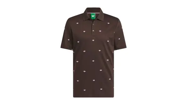Adidas Printed Trefoil Polo Shirt - Dark Brown