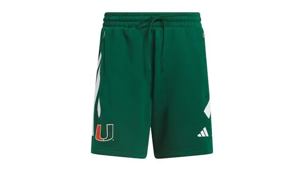 Adidas Hurricanes Chapter Short Mi Dark Green Chalk White Ncaain - Miami Dark Green Chalk White Ncaa