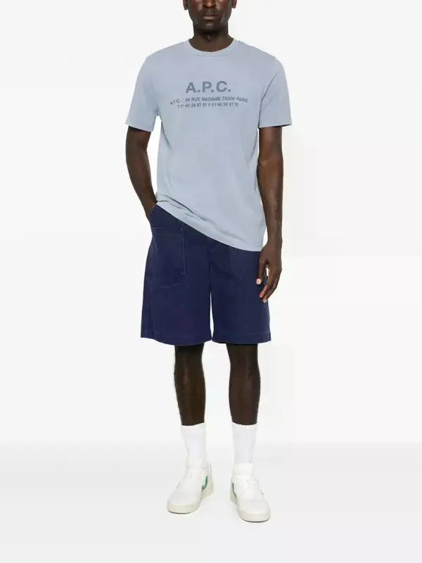 A.p.c. Logo Print Crewneck T-shirt - Grey