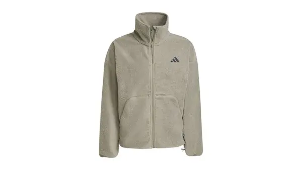 Adidas City Tech High Pile Fleece Fullzip Jacket - Silver Pebble
