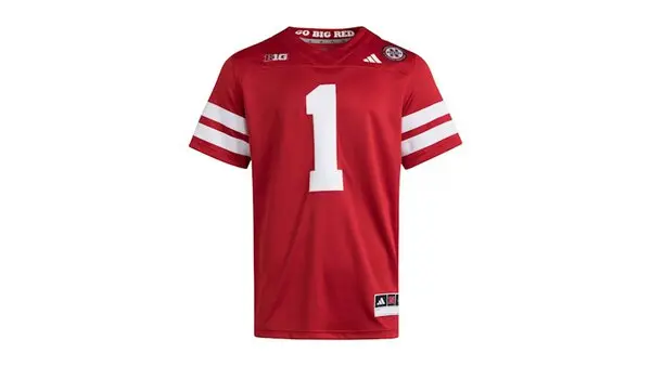 Adidas Cornhuskers Premier Home Jersey - Nebraska Team Power Red White