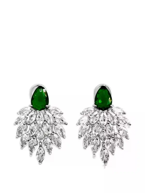 HZMER JEWELLERY Earrings With Glass Detailing - Silver