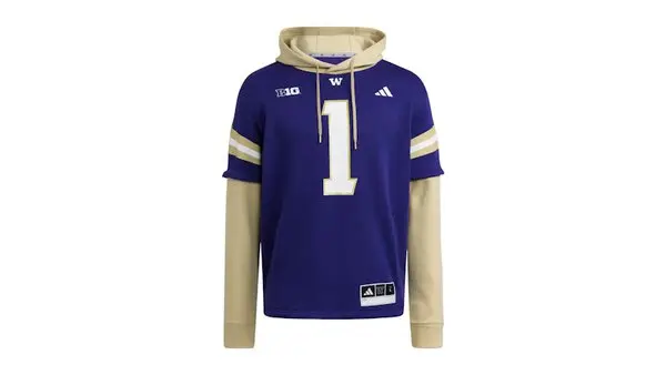 Adidas Huskies Jersey Hoodie - Washington Team College Purple White Team Sand