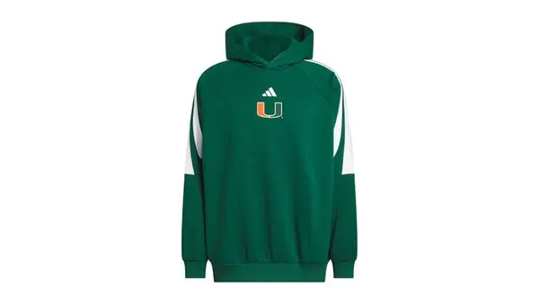 Adidas Hurricanes Chapter Hoodie Mi Dark Green Ncaain - Miami Dark Green Ncaa