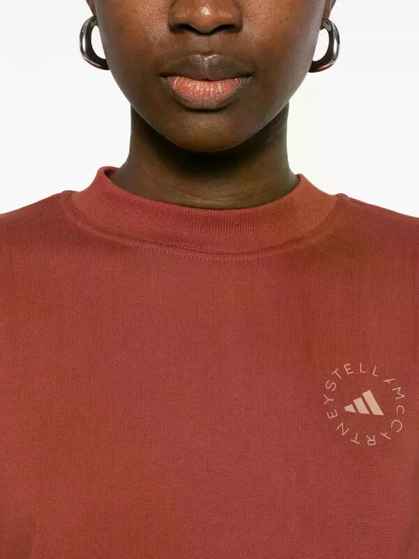 Adidas By Stella McCartney Logo Detail Crew Neck Sweatshirt - Red