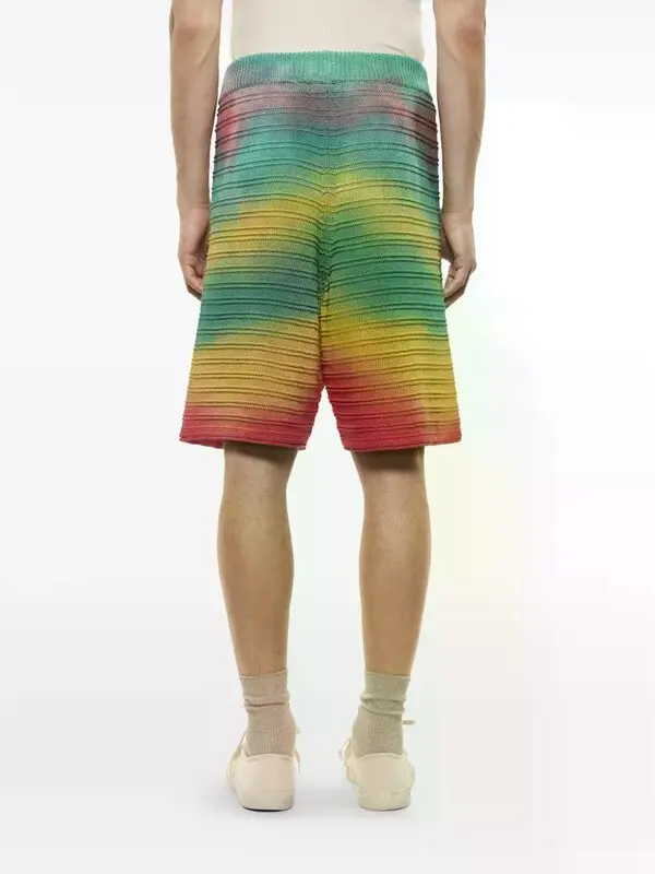 LANEUS Knitted Drawstring Shorts - Green