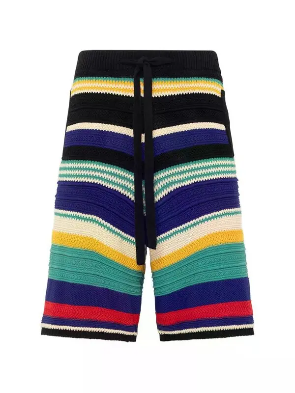 LANEUS Striped Knitted Shorts