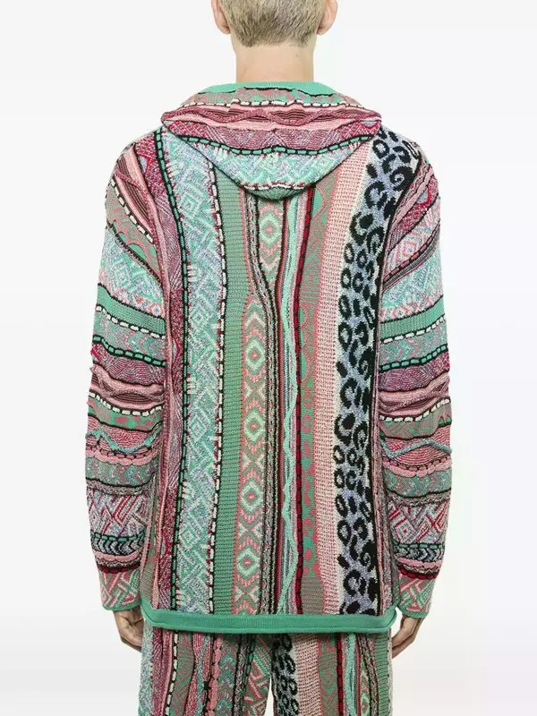LANEUS Patterned V-neck Hoodie