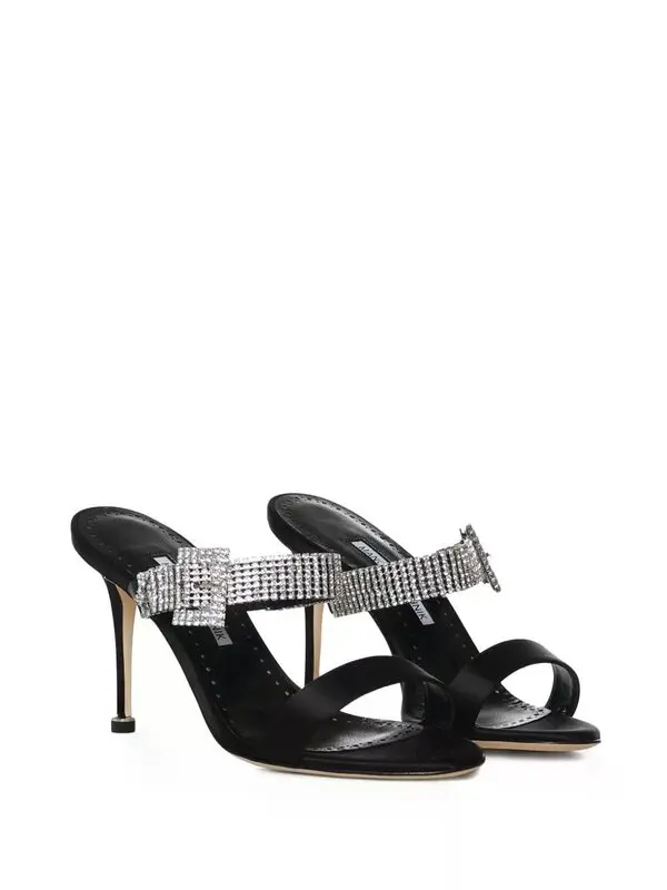 Manolo Blahnik Fibolta Jewelled Sandals - Black