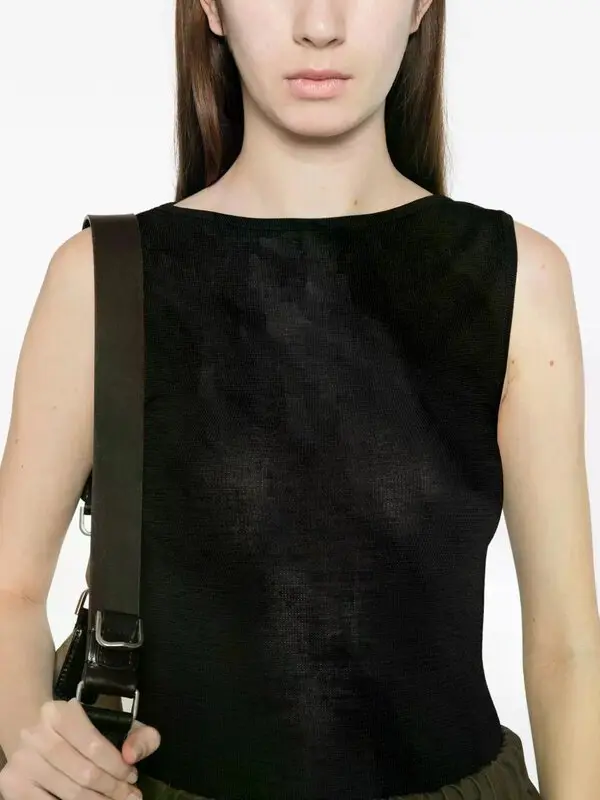 ENTIRE STUDIOS Round-neck Sleeveless Tank Top - Black