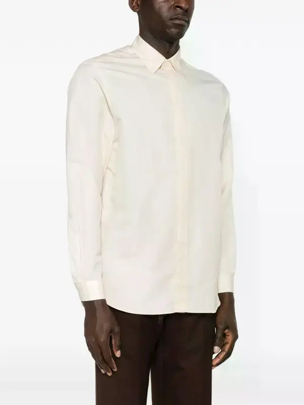 LARDINI Collared Long-sleeve Shirt - Neutrals