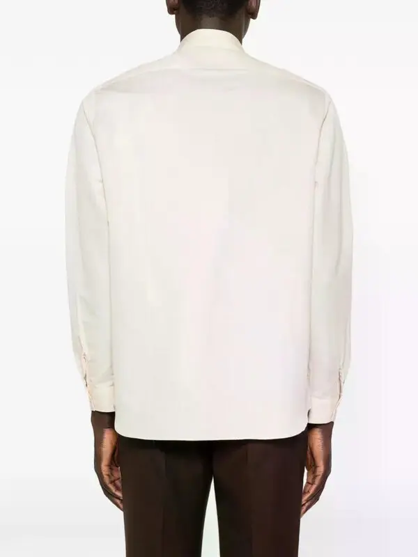 LARDINI Collared Long-sleeve Shirt - Neutrals