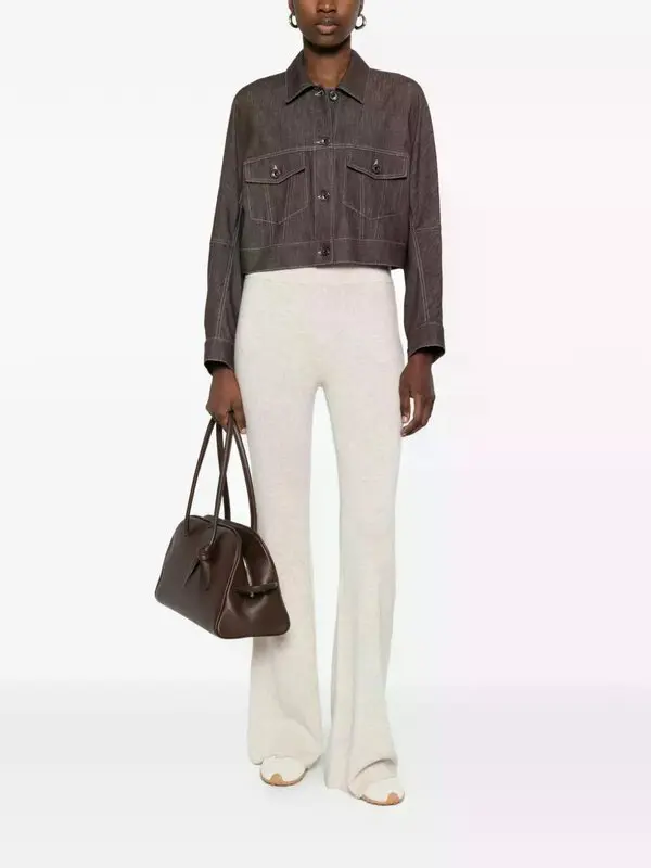 Eric Bompard Ribbed Flared Trousers