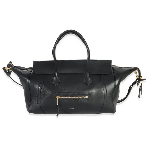 Celine Supple Shiny Lambskin New Luggage - Black