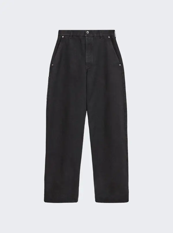 Loewe Cotton Trousers Anthracite - Gray