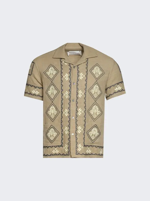 BAZISZT Mexican Shirt Taupe - Khaki