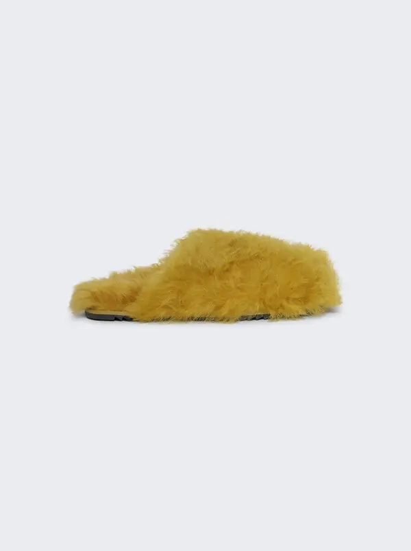 Rick Owens Shearling Mules - Yellow
