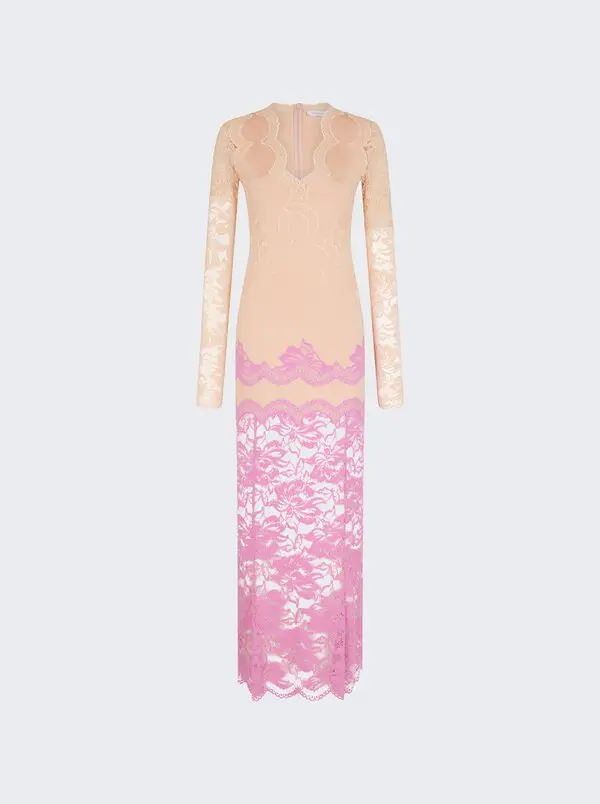 Rabanne Long Lace Dress - Pink